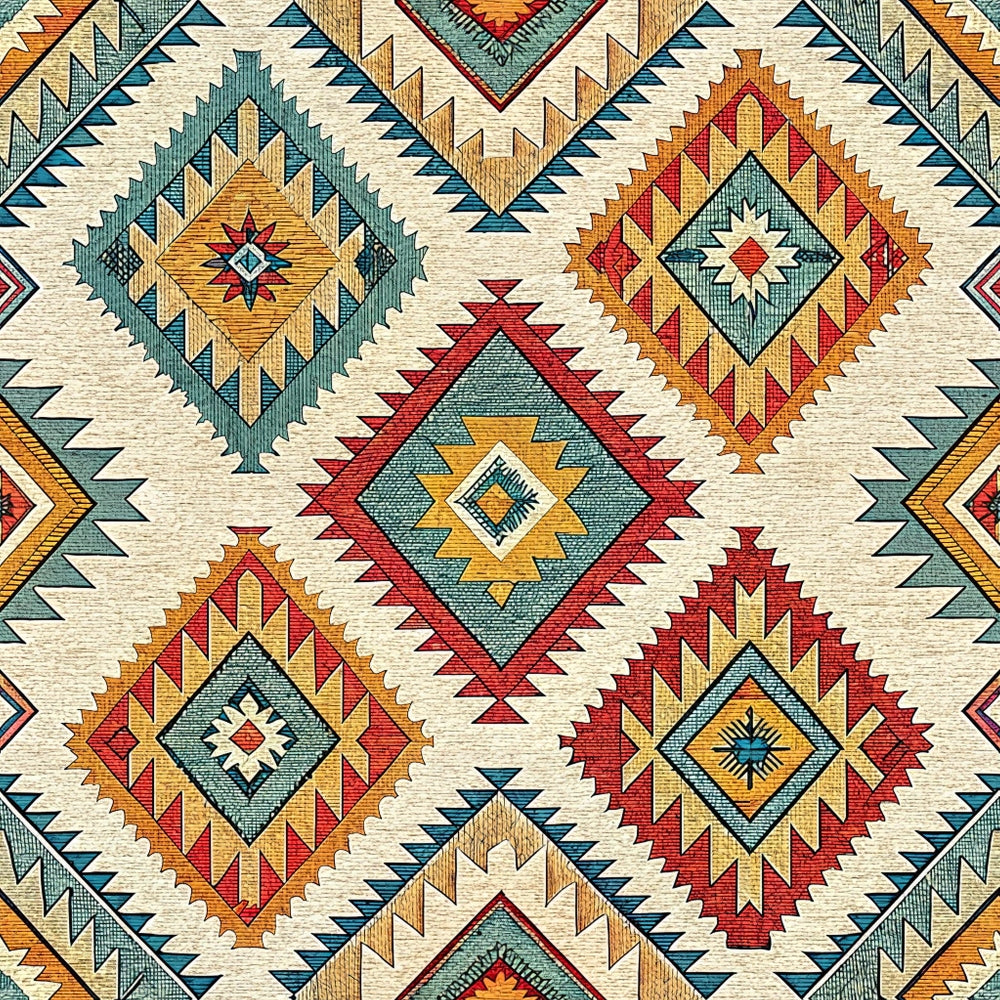 Turkish Kilim Pattern 5 Quilting Cotton Fabric – FabricMegaStore.com
