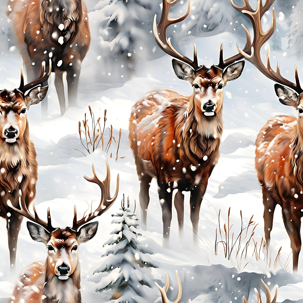 Winter Animals Pattern 3 Quilting Cotton Fabric – FabricMegaStore.com