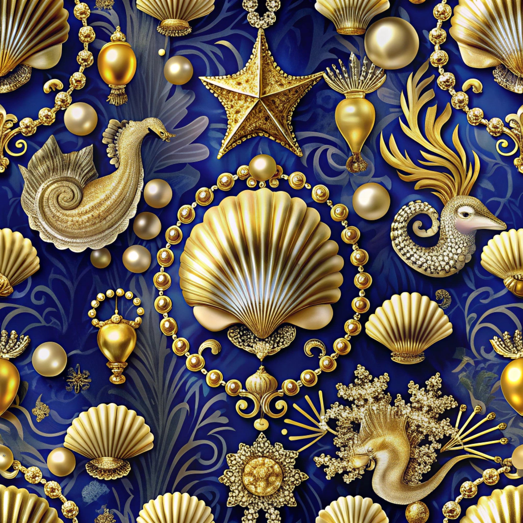 Magical Sea Pattern 5 Quilting Cotton Fabric – FabricMegaStore.com