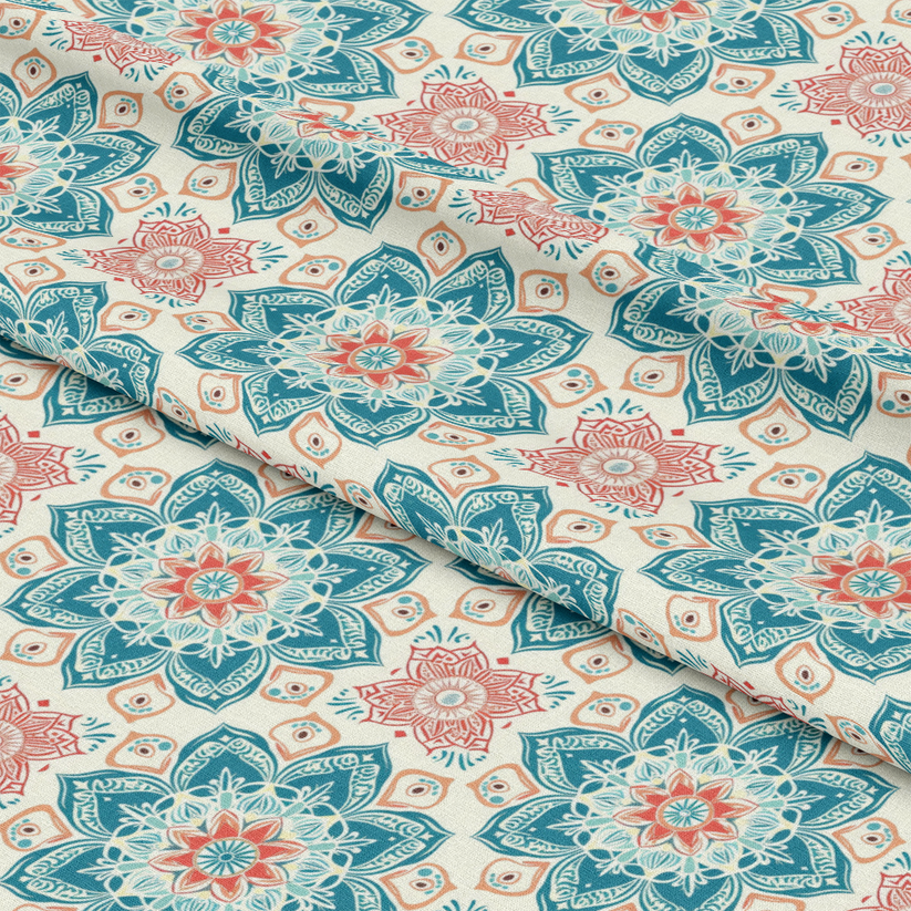 Pastel Mandala Pattern 12 Quilting Cotton Fabric – FabricMegaStore.com