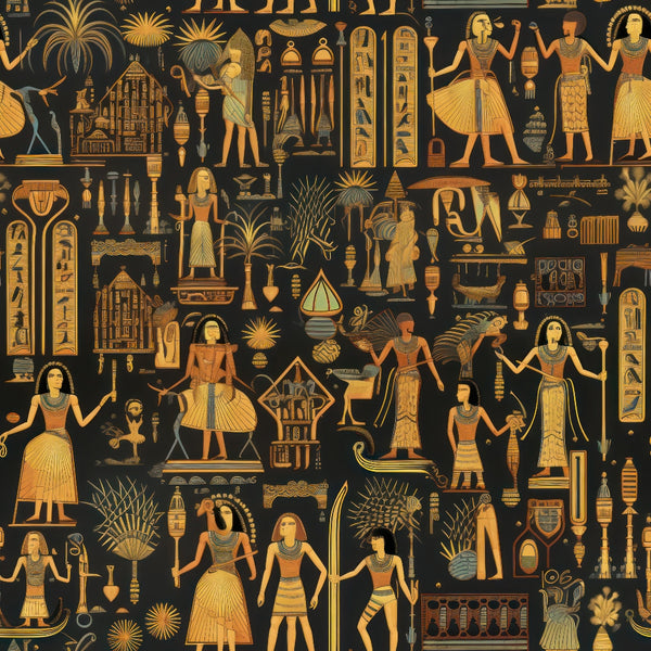 2D Ancient Egypt Pattern 43 Quilting Cotton Fabric – FabricMegaStore.com