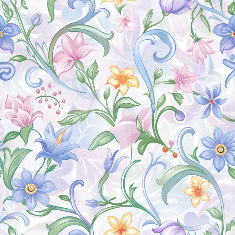 Pastel Spring Pattern 21 Quilting Cotton Fabric – FabricMegaStore.com