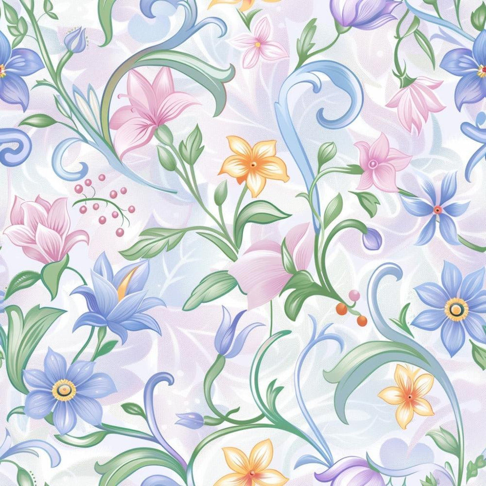 Pastel Spring Pattern 21 Quilting Cotton Fabric – FabricMegaStore.com