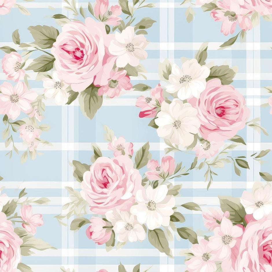 Shabby Chic Floral Plaid – FabricMegaStore.com