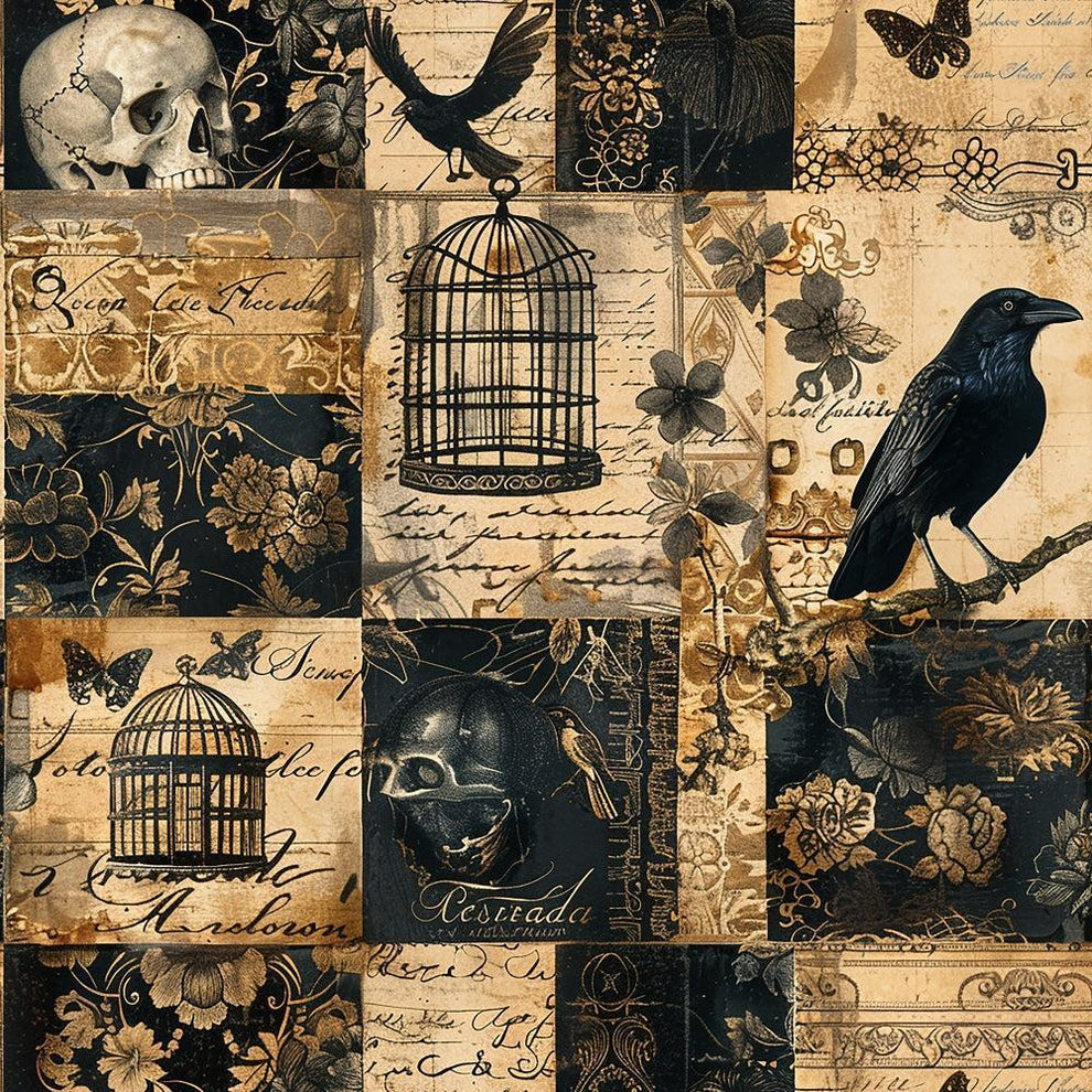 Gothic Patchwork Pattern 1 Quilting Cotton Fabric – FabricMegaStore.com