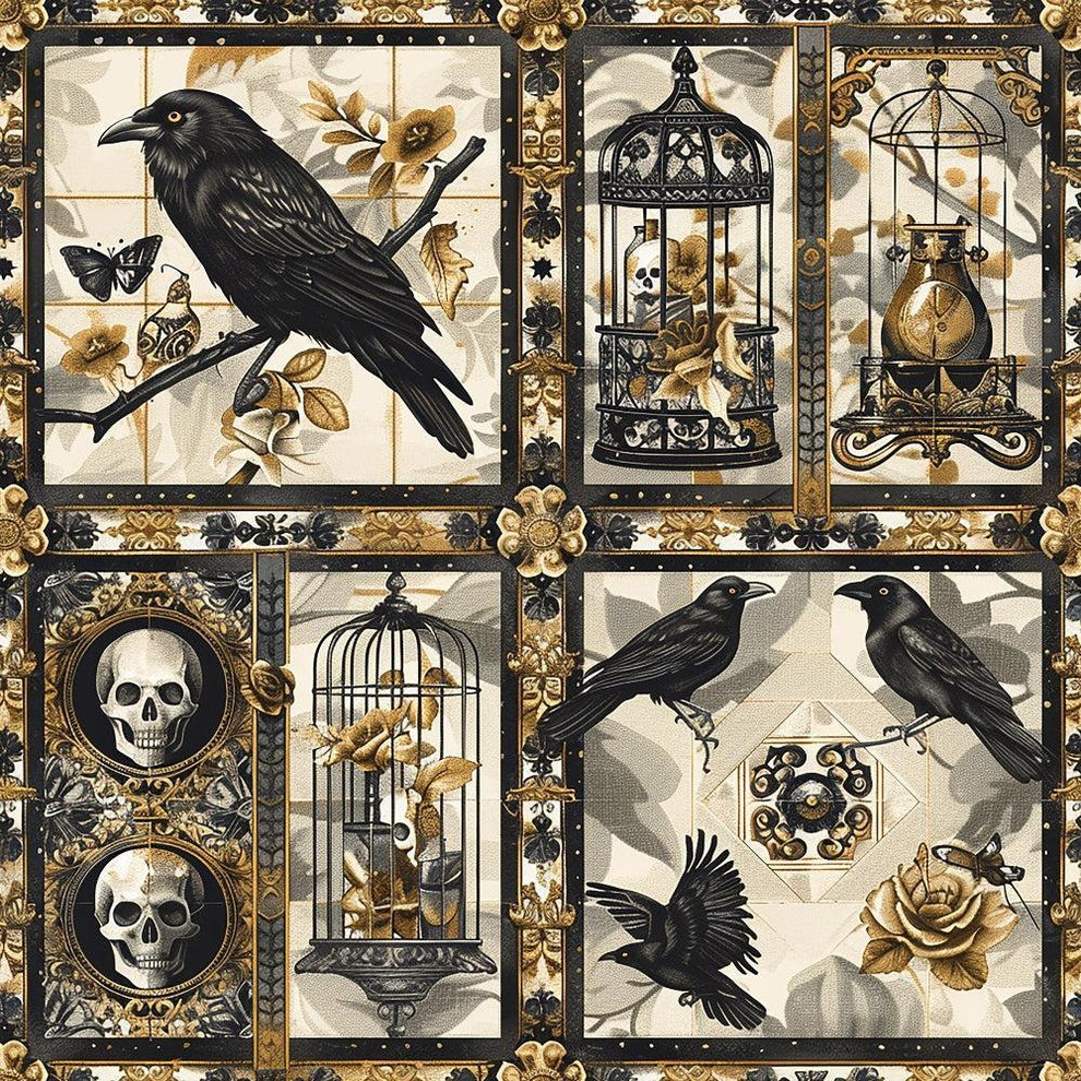 Gothic Patchwork Pattern 2 Quilting Cotton Fabric – FabricMegaStore.com