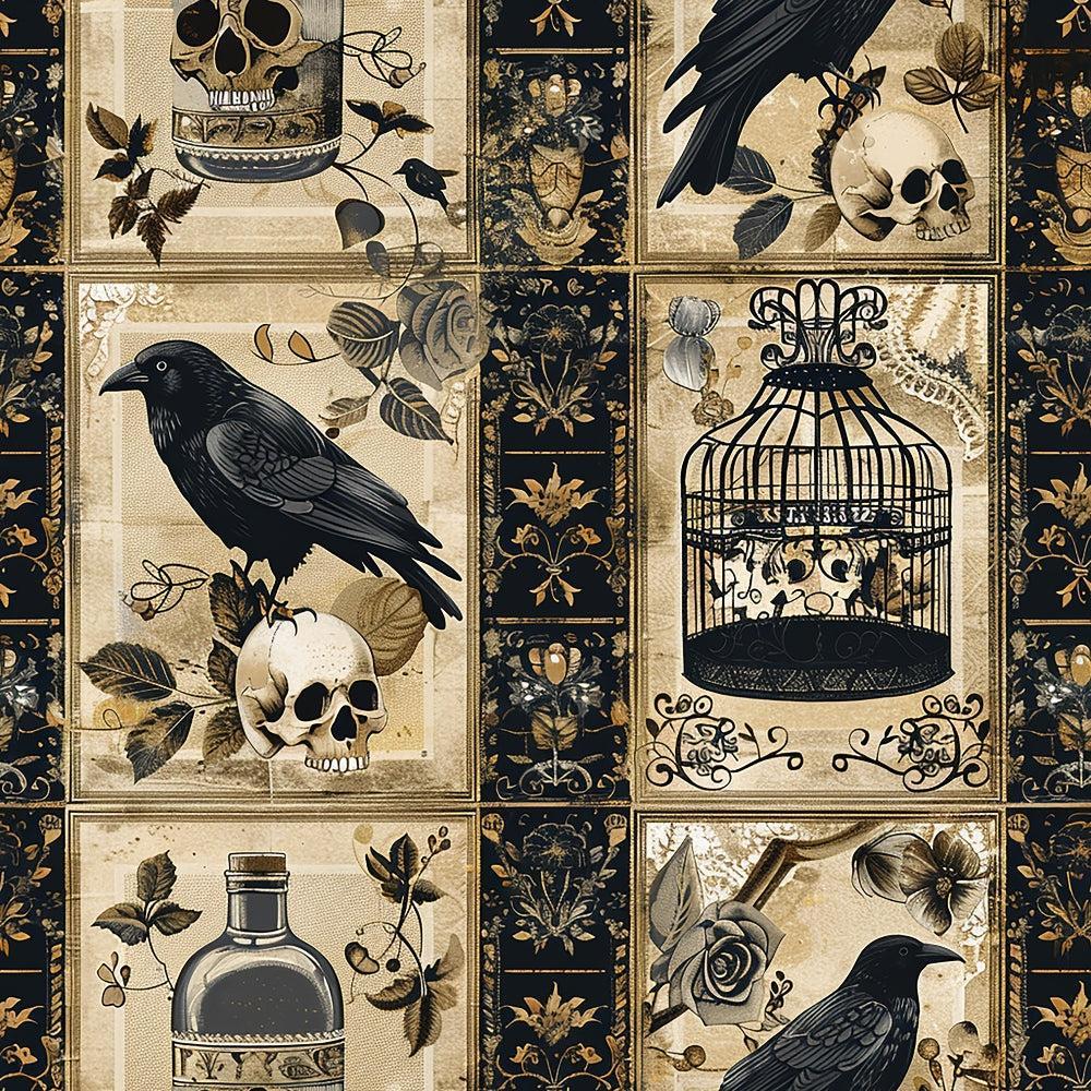 Gothic Patchwork Pattern 4 Quilting Cotton Fabric – FabricMegaStore.com