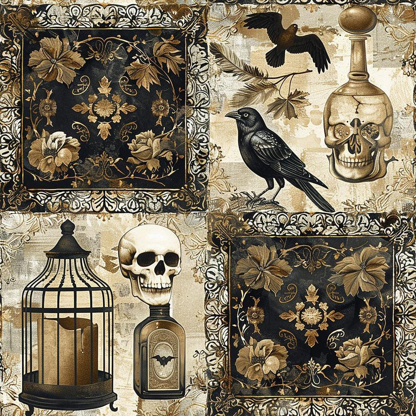 Gothic Patchwork Pattern 8 Quilting Cotton Fabric – FabricMegaStore.com