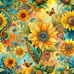Sunflower Fields Pattern 2 Quilting Cotton Fabric – FabricMegaStore.com