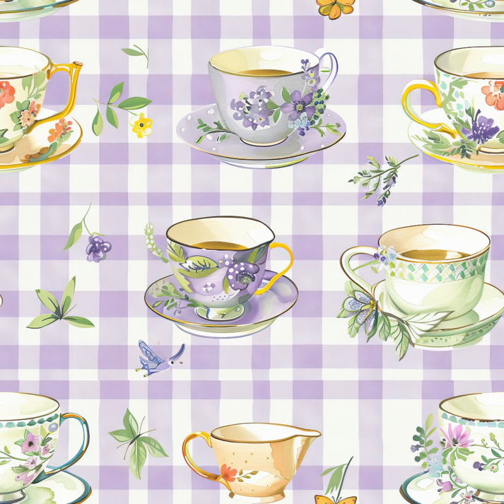 Tea Party Gingham Pattern 2 Quilting Cotton Fabric – FabricMegaStore.com