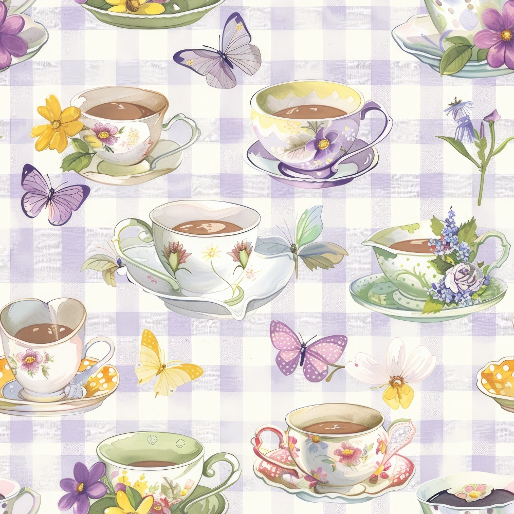 Tea Party Gingham Pattern 3 Quilting Cotton Fabric – FabricMegaStore.com