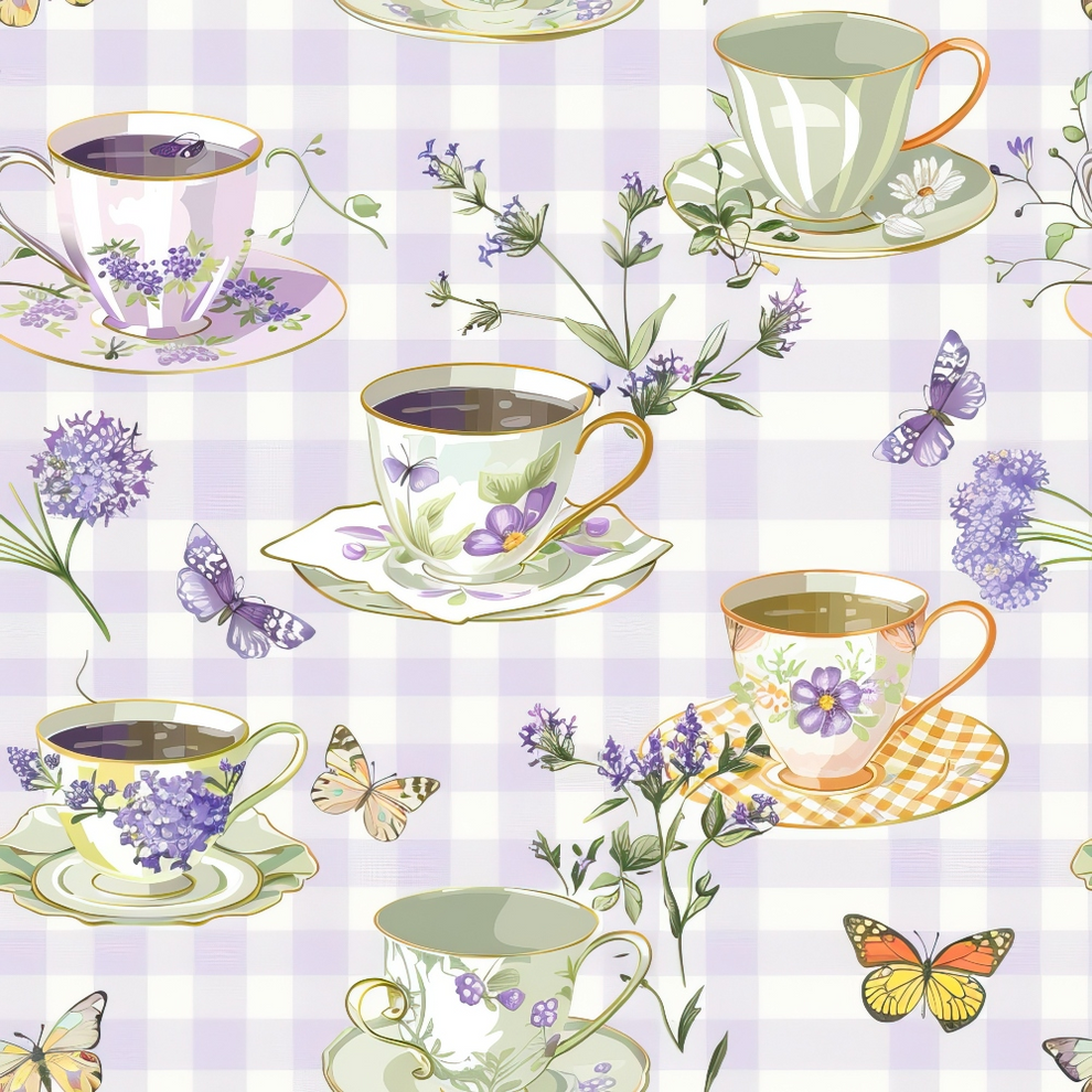 Tea Party Gingham Pattern 6 Quilting Cotton Fabric – FabricMegaStore.com