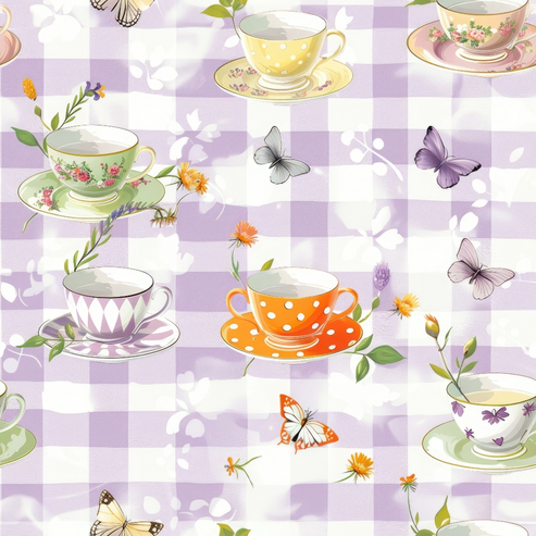 Tea Party Gingham Pattern 12 Quilting Cotton Fabric – FabricMegaStore.com