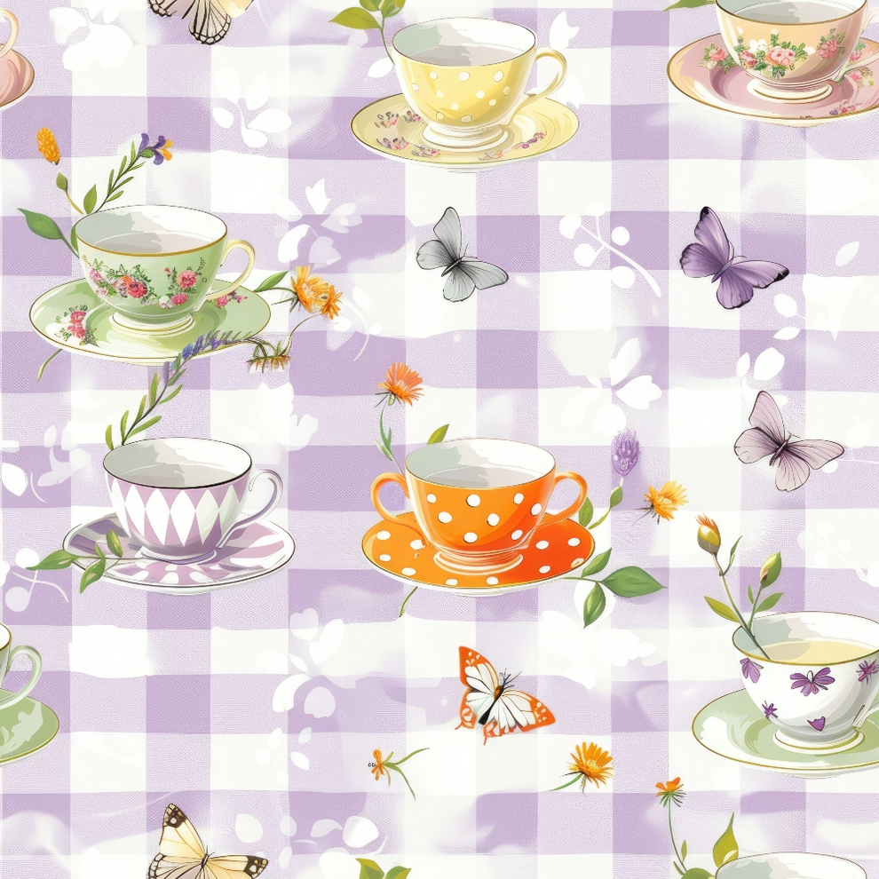 Tea Party Gingham Pattern 12 Quilting Cotton Fabric – FabricMegaStore.com