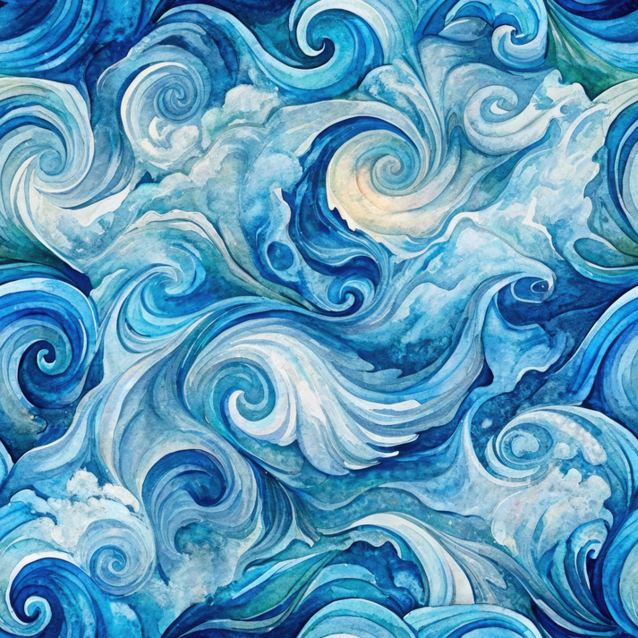 Ocean Swirls Pattern 2 Quilting Cotton Fabric – FabricMegaStore.com