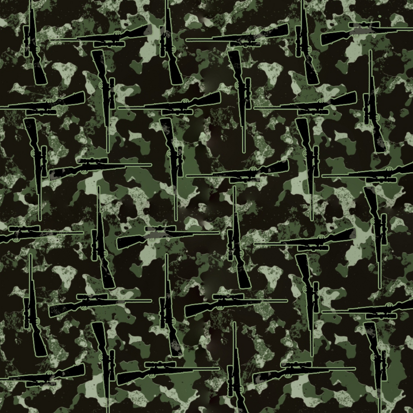 Hunting Motif Camouflage Pattern Quilting Cotton Fabric ...