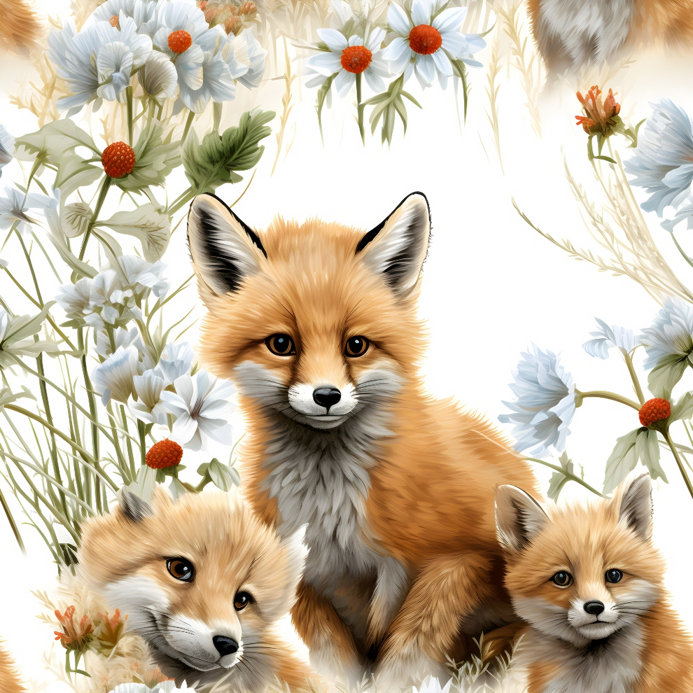 Baby Foxes Pattern 3 Quilting Cotton Fabric – FabricMegaStore.com