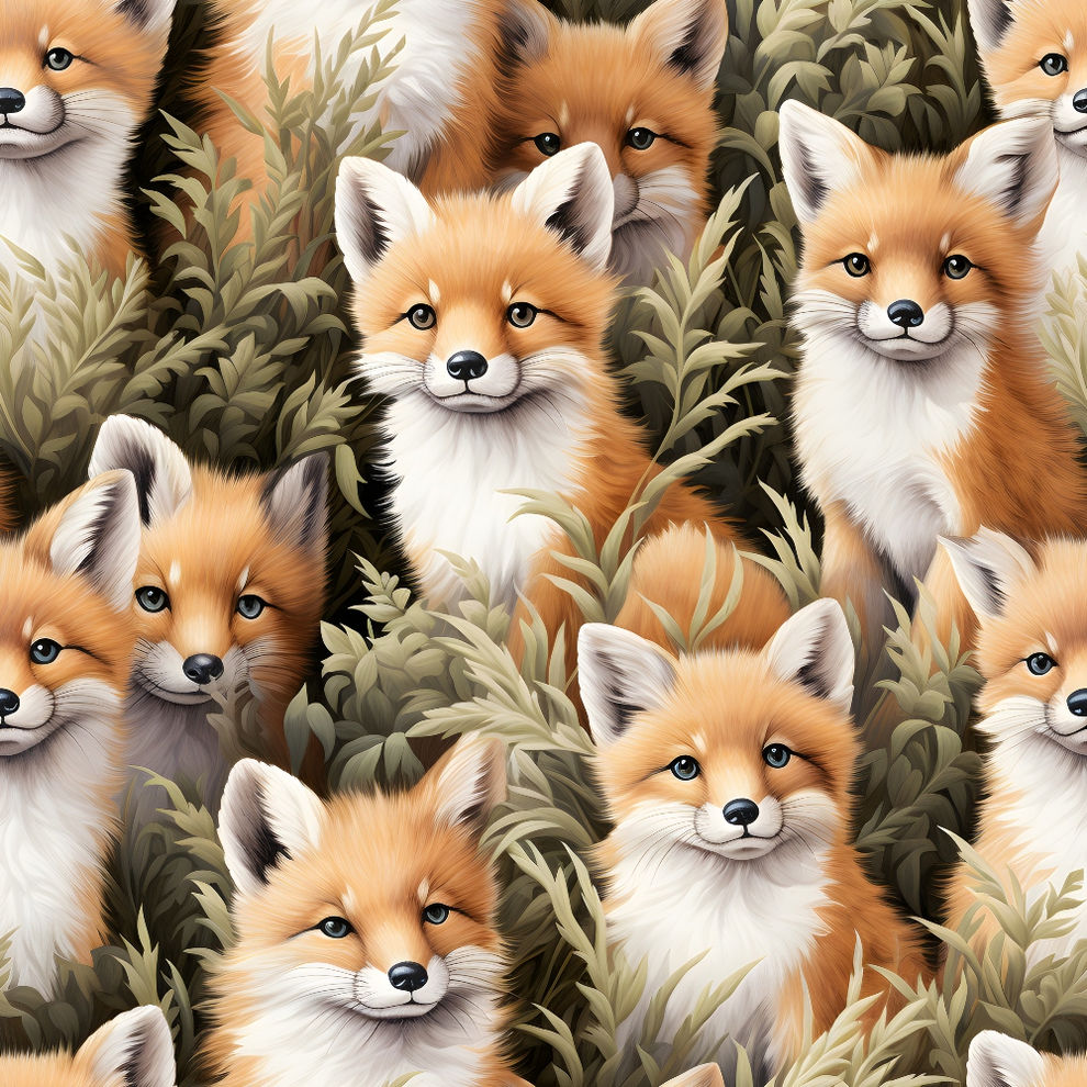 Baby Foxes Pattern 21 Quilting Cotton Fabric – FabricMegaStore.com