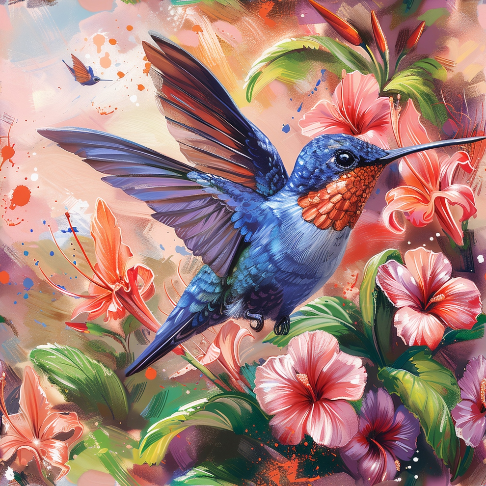 Hummingbirds in Spring Pattern 13 Quilting Cotton Fabric ...