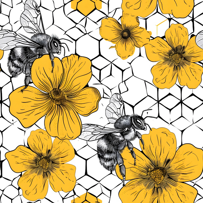The Bee Swarm Pattern 20 Quilting Cotton Fabric – FabricMegaStore.com