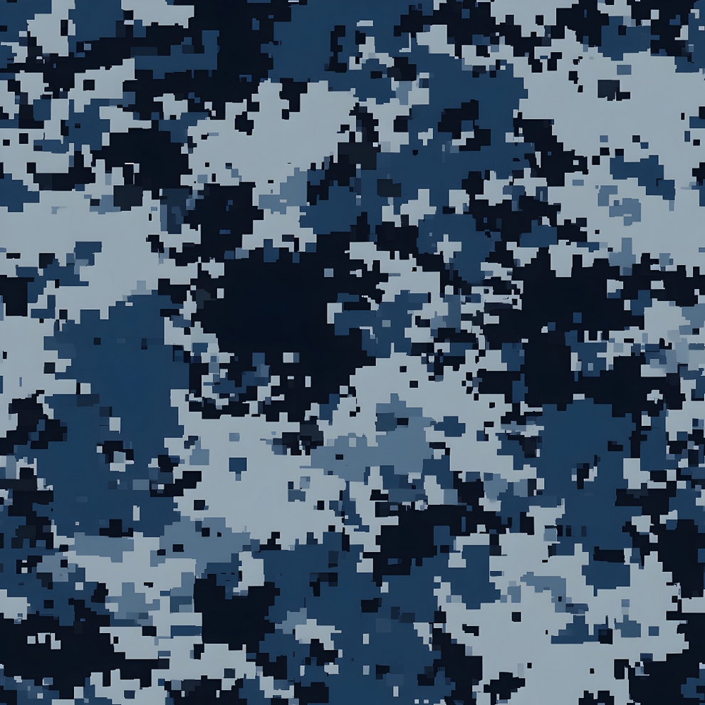 Blue Military Camouflage Pattern 4 Quilting Cotton Fabric ...