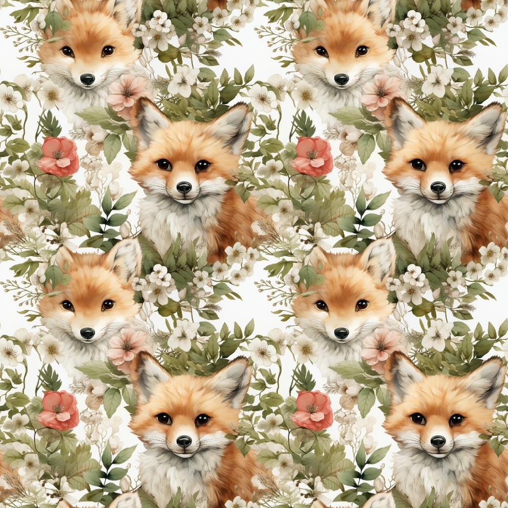 Woodland Animals Pattern 3 Quilting Cotton Fabric – FabricMegaStore.com