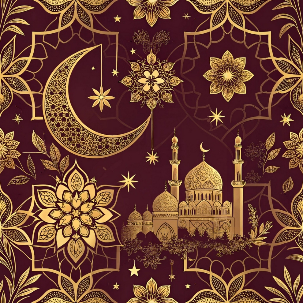 Islamic Red Pattern 4 Quilting Cotton Fabric – FabricMegaStore.com