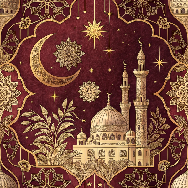 Islamic Red Pattern 12 Quilting Cotton Fabric – FabricMegaStore.com