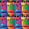 Rainbow Dripping Lips Art Pattern 4 Quilting Cotton Fabric ...