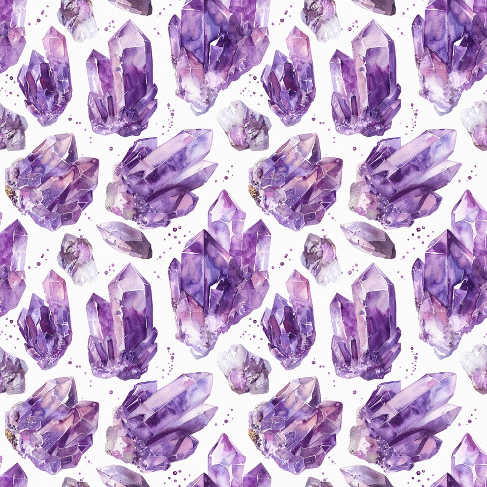 Amethyst Gemstones Pattern 3 Quilting Cotton Fabric – FabricMegaStore.com