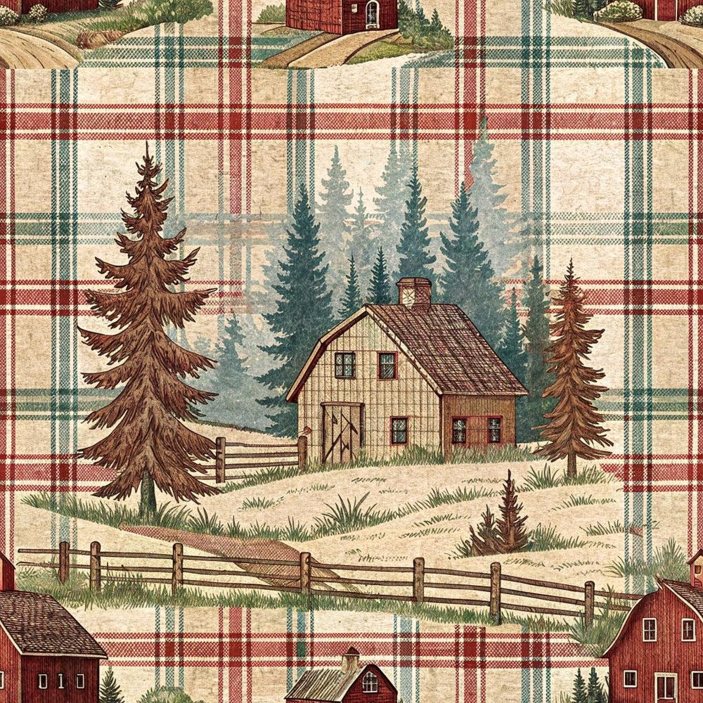 Rustic Country Farmhouse Plaid Pattern 7 Quilting Cotton Fabric ...