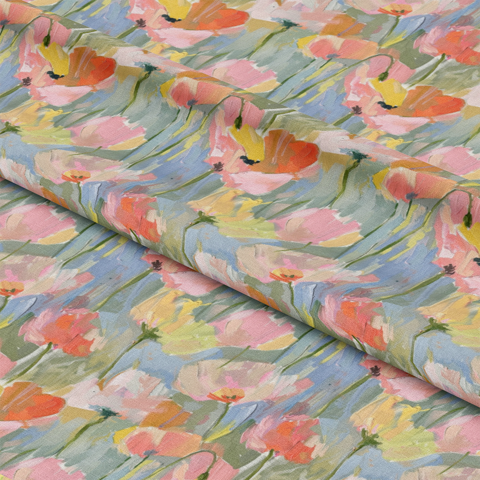 Abstract Poppy Paintings Pattern 6 Quilting Cotton Fabric ...