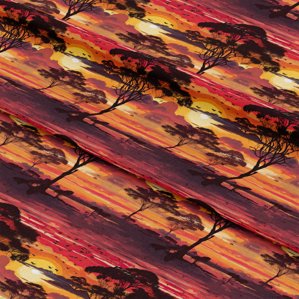 African Safari Sunset Pattern 2 Quilting Cotton Fabric ...