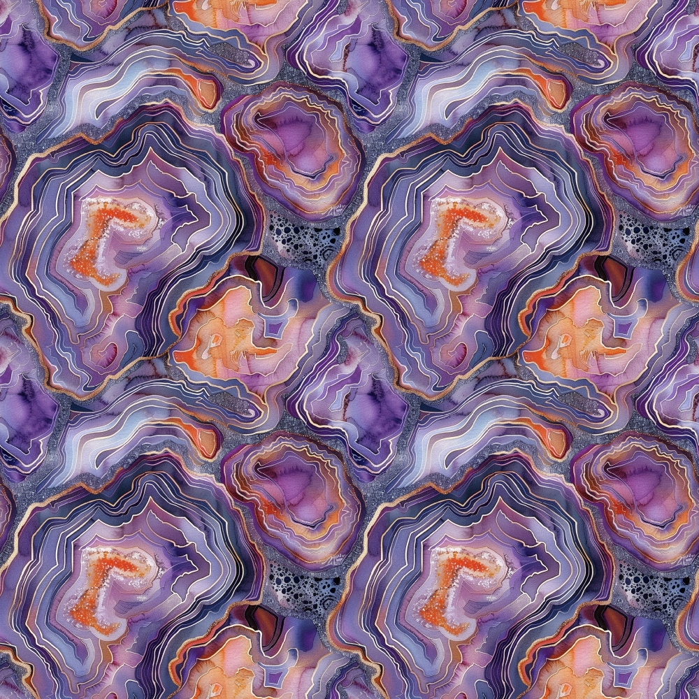 Agate Gemstones Pattern 3 Quilting Cotton Fabric – FabricMegaStore.com