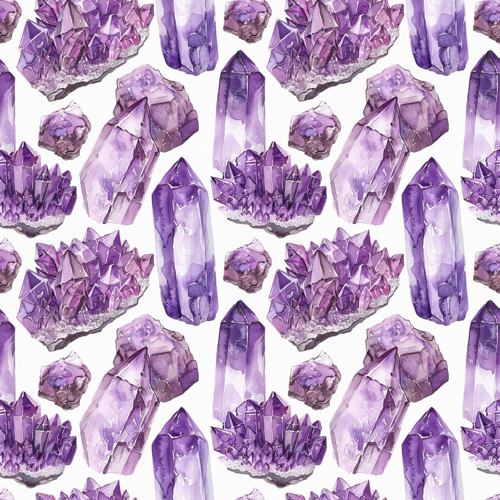 Amethyst Gemstones Pattern 1 Quilting Cotton Fabric – FabricMegaStore.com