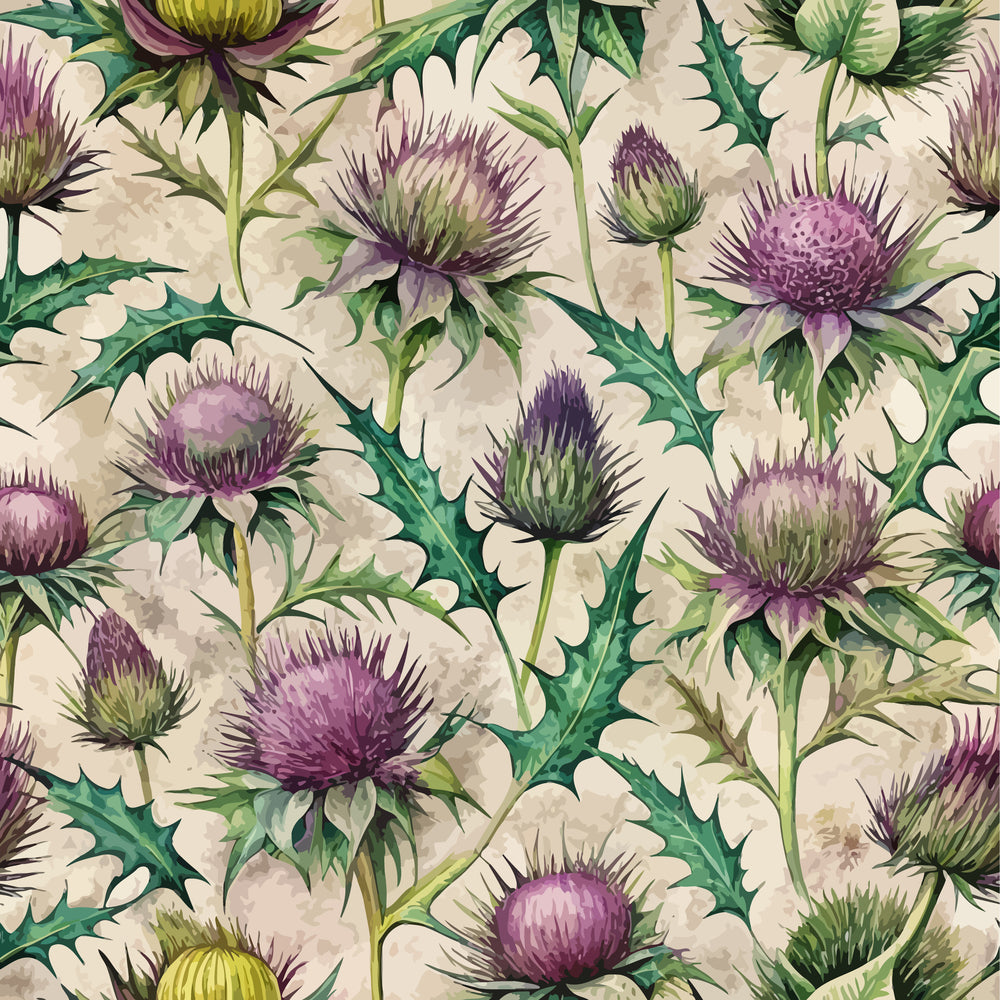 Art Nouveau Globe Thistles Pattern 3 Quilting Cotton Fabric – FabricMegaStore.com