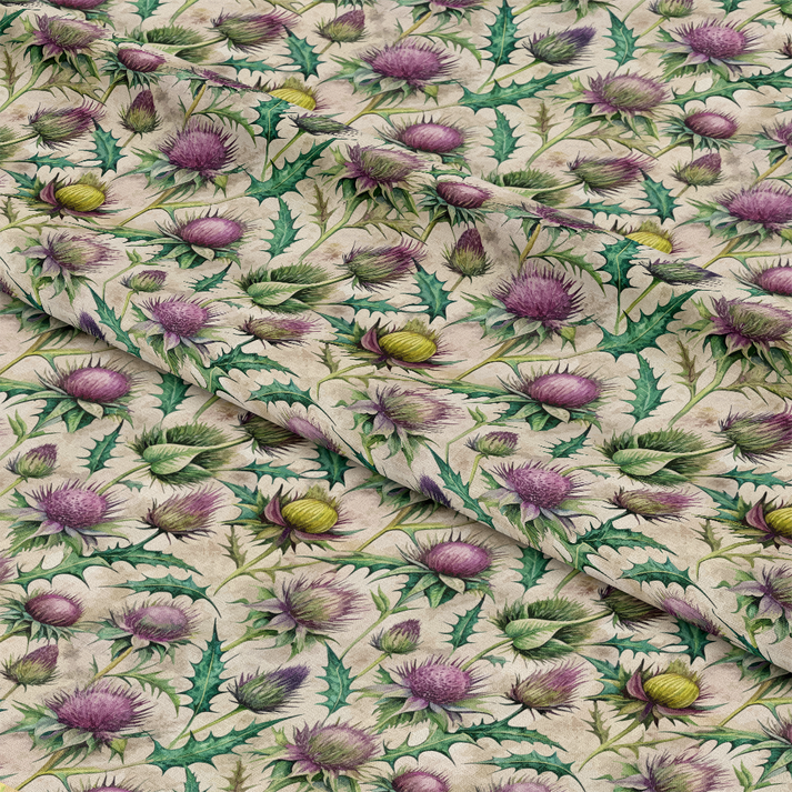 Art Nouveau Globe Thistles Pattern 3 Quilting Cotton Fabric – FabricMegaStore.com