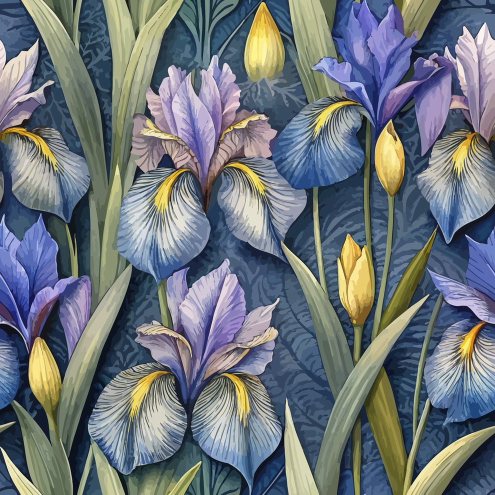 Art Nouveau Iris Sweep Pattern 2 Quilting Cotton Fabric ...