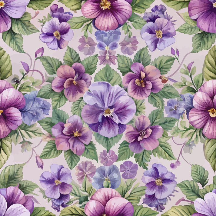 Art Nouveau Violets Pattern 2 Quilting Cotton Fabric – FabricMegaStore.com