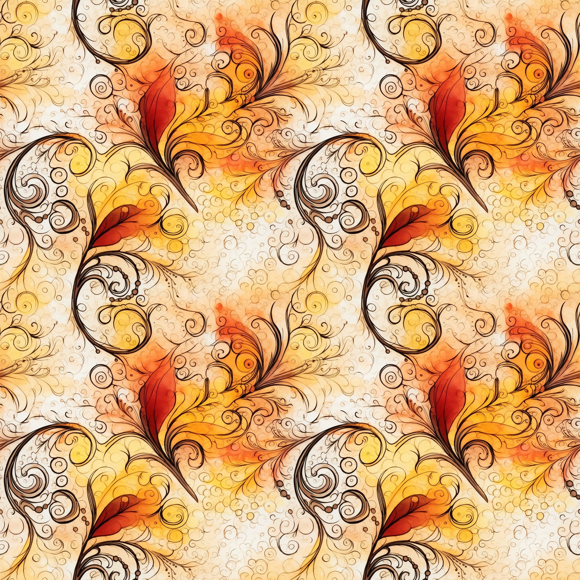 Autumn Swirls Pattern 4 Quilting Cotton Fabric – FabricMegaStore.com
