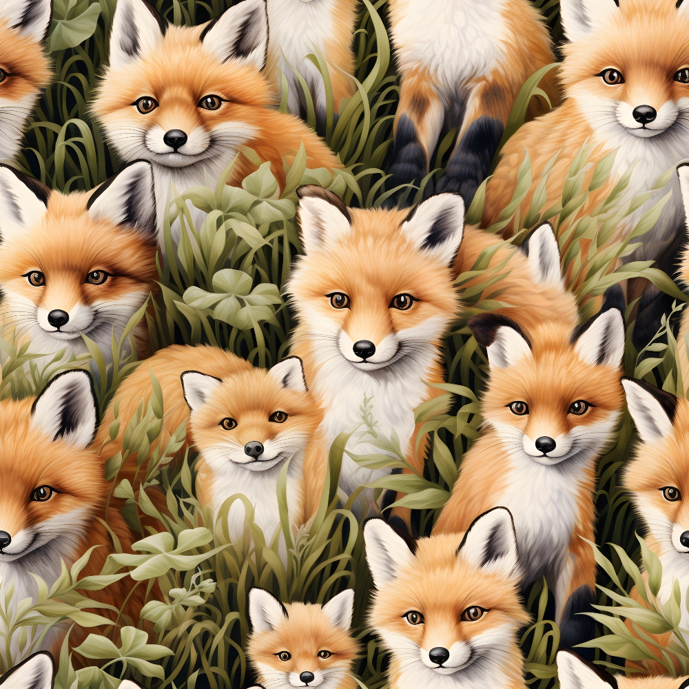 Baby Foxes Pattern 4 Quilting Cotton Fabric – FabricMegaStore.com