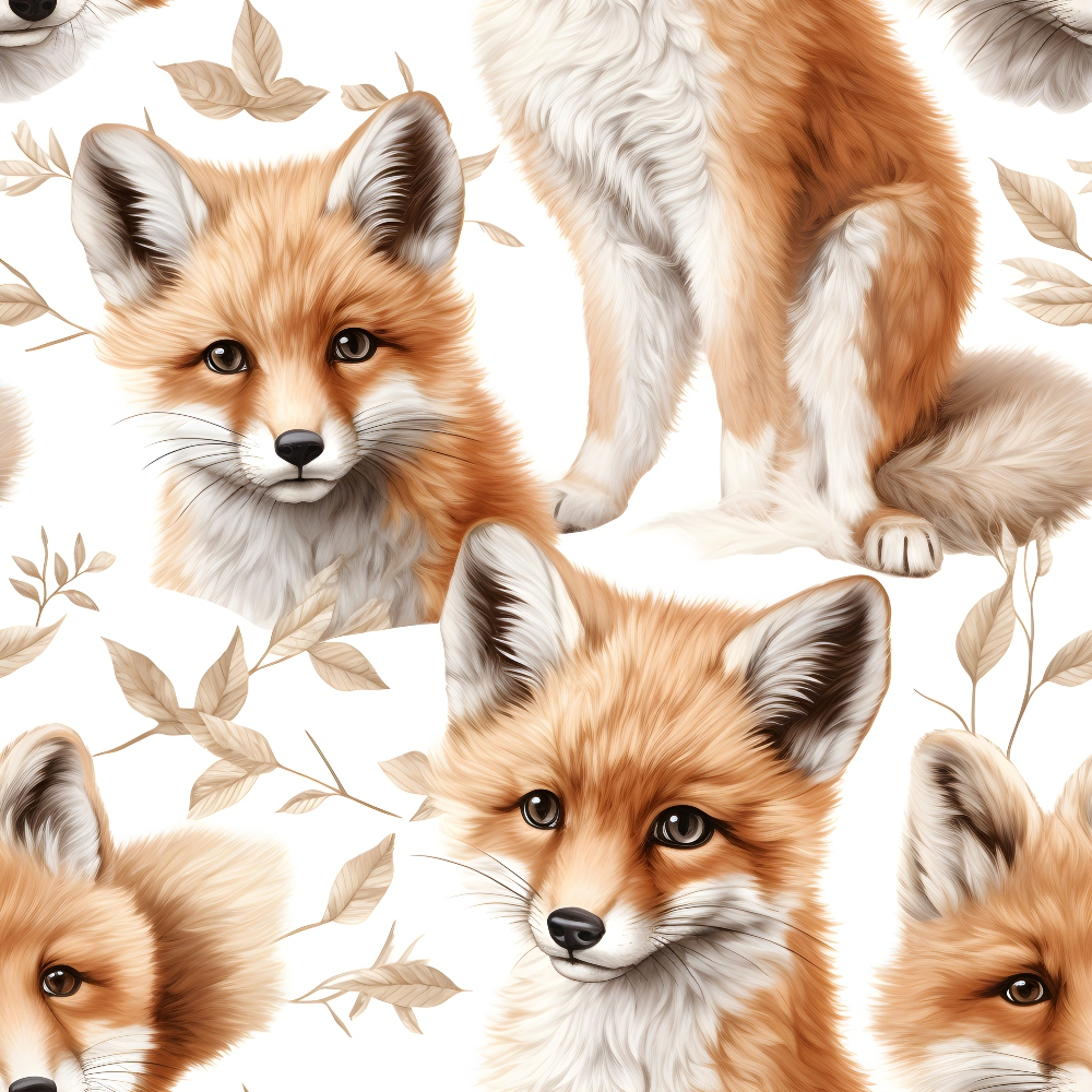 Baby Foxes Pattern 5 Quilting Cotton Fabric – FabricMegaStore.com