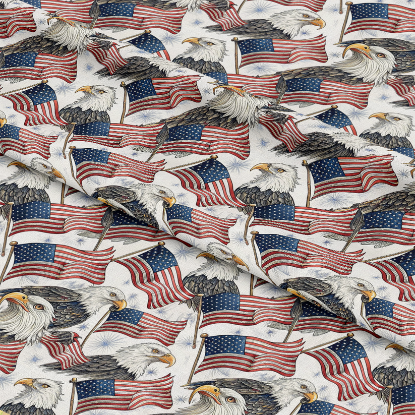 Bald Eagle Patriotic Pattern 2 Quilting Cotton Fabric – FabricMegaStore.com