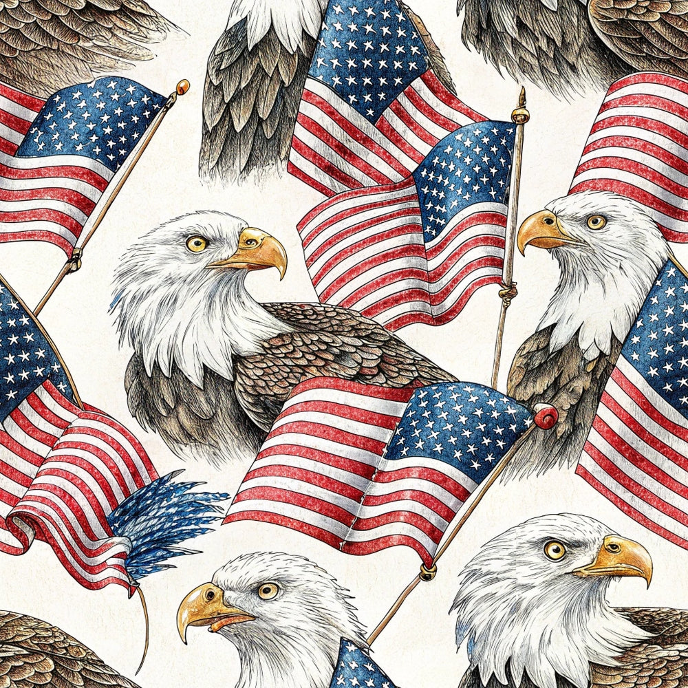 Bald Eagle Patriotic Pattern 7 Quilting Cotton Fabric – FabricMegaStore.com