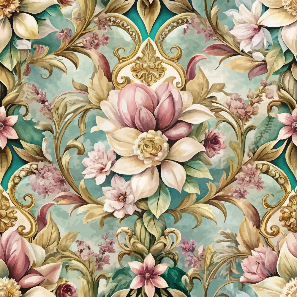 Baroque Florals Pattern 38 Quilting Cotton Fabric – FabricMegaStore.com