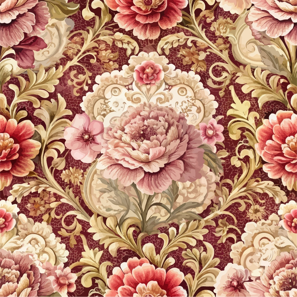 Baroque Florals Pattern 161 Quilting Cotton Fabric – FabricMegaStore.com