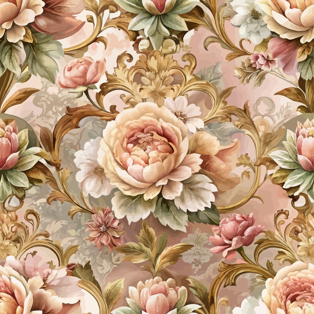 Baroque Florals Pattern 123 Quilting Cotton Fabric – FabricMegaStore.com