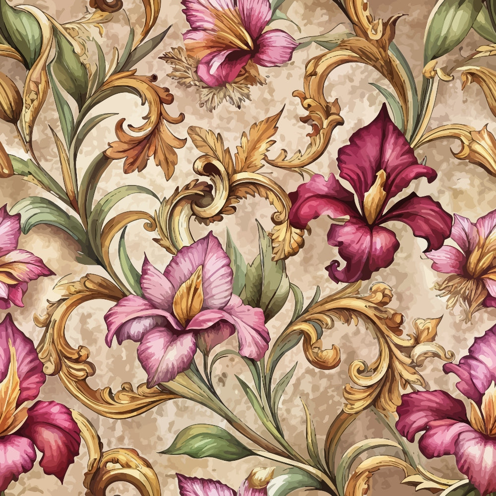Baroque Florals Pattern 114 Quilting Cotton Fabric – FabricMegaStore.com