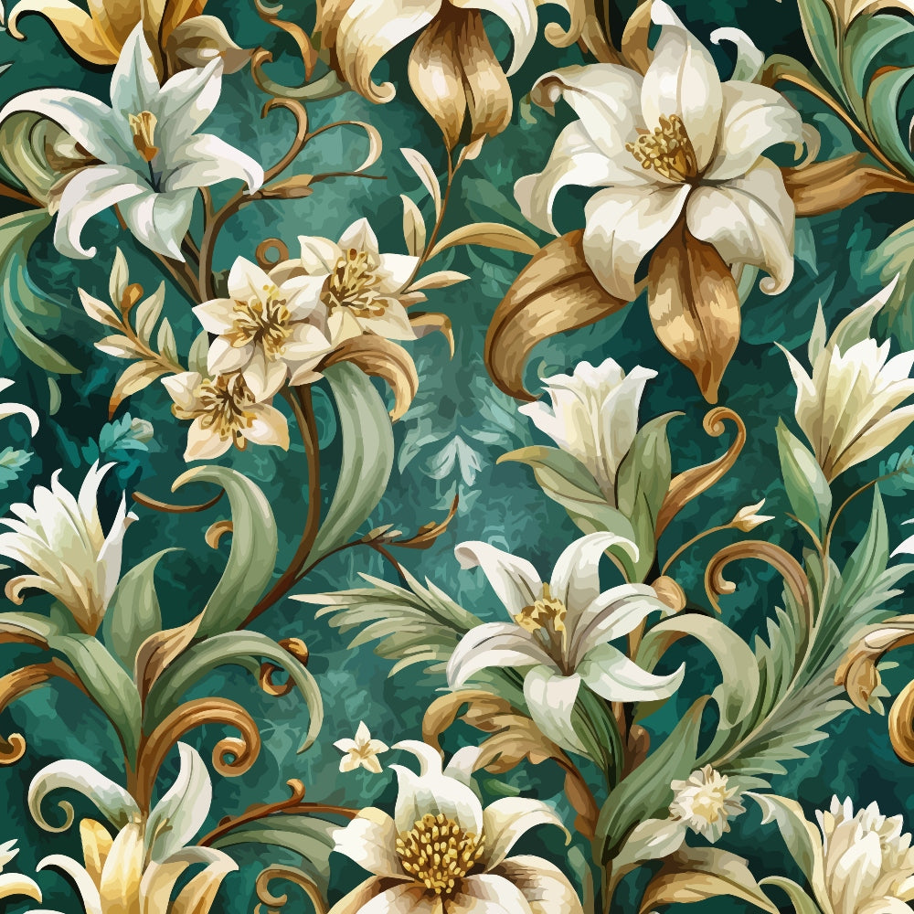 Baroque Florals Pattern 20 Quilting Cotton Fabric – FabricMegaStore.com