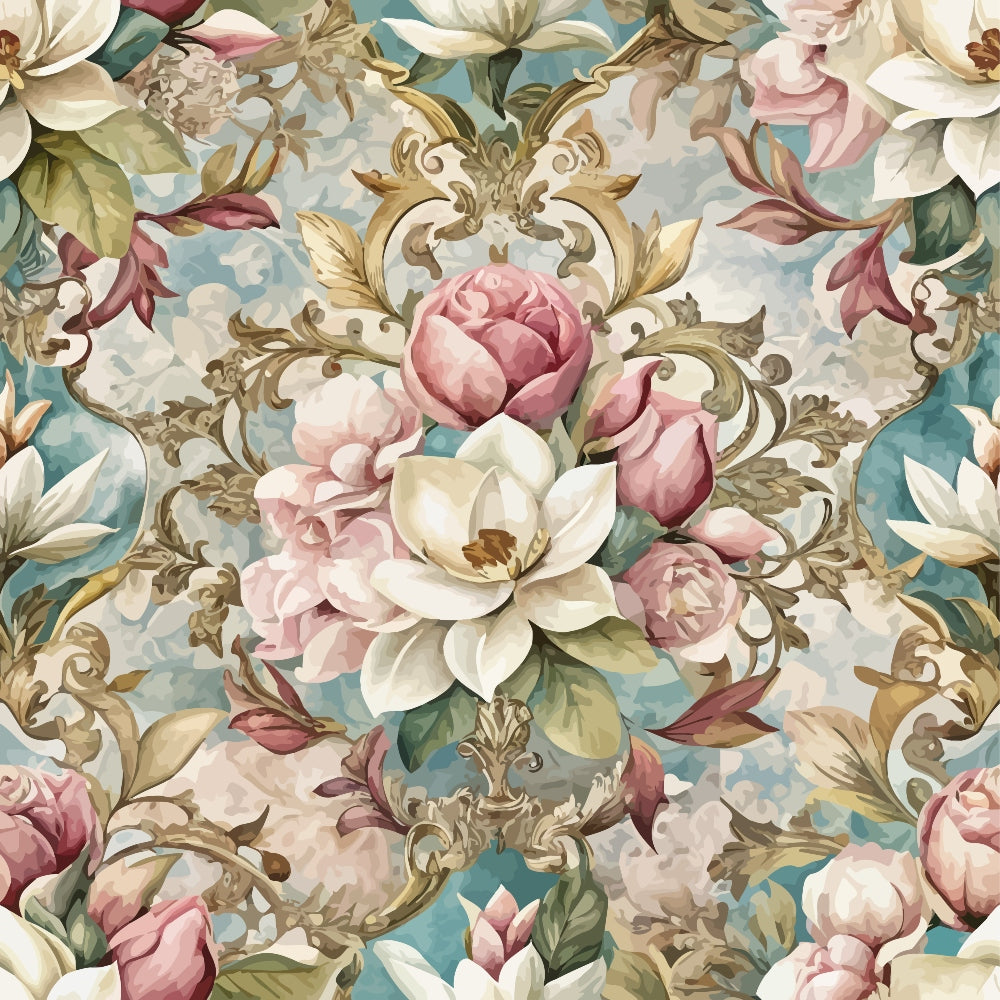 Baroque Florals Pattern 99 Quilting Cotton Fabric – FabricMegaStore.com